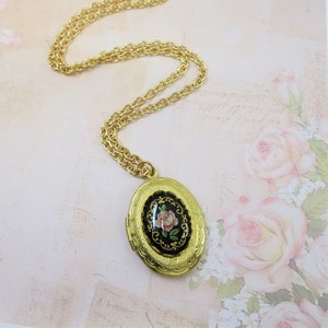 Pink Rose Locket, Gold Locket, Flower Locket, Cameo Locket - Etsy