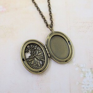 Butterfly Locket Cut Out Butterfly Locket Victorian Locket Oval Locket ...