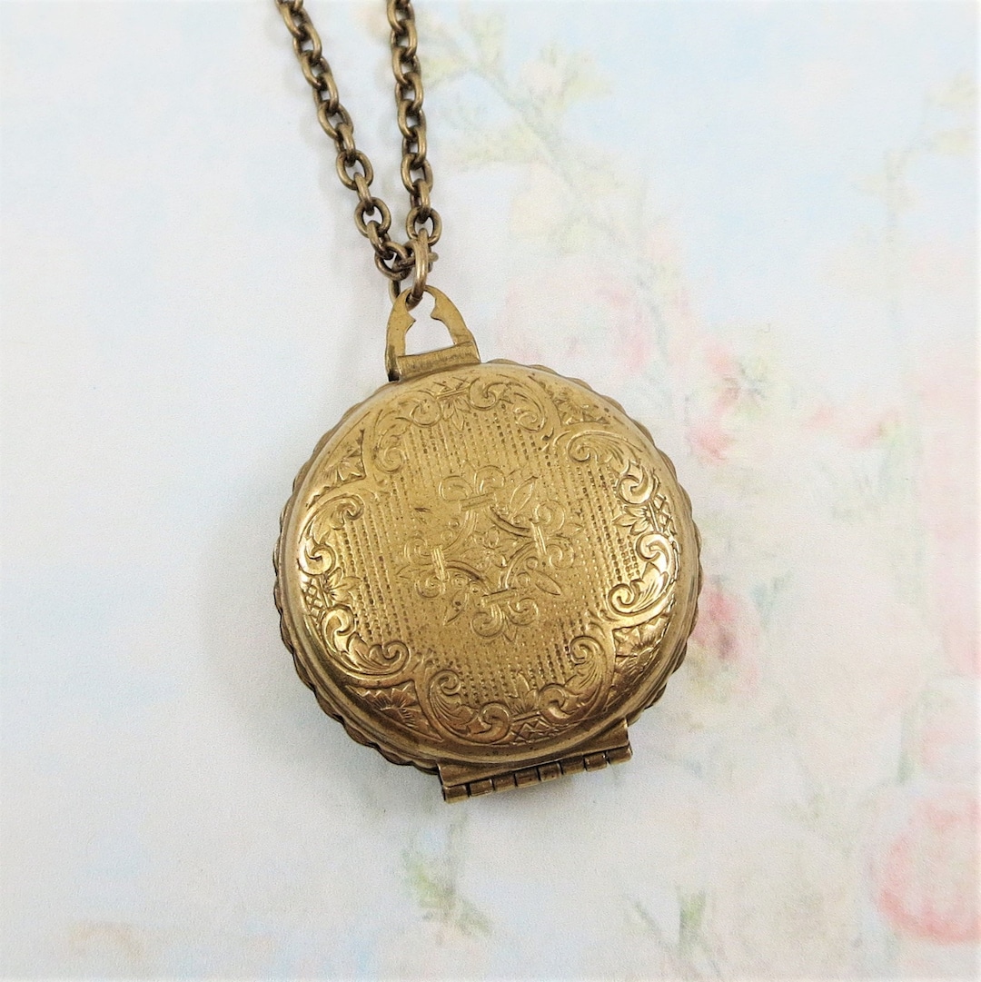 Vintage 4 Photo Locket, Round Locket, Victorian Locket, Jewelry, Gift ...