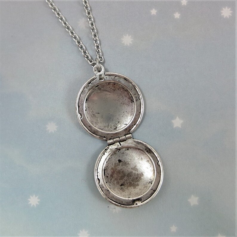Star Locket Silver Star Locket Round Silver Locket Celestial - Etsy