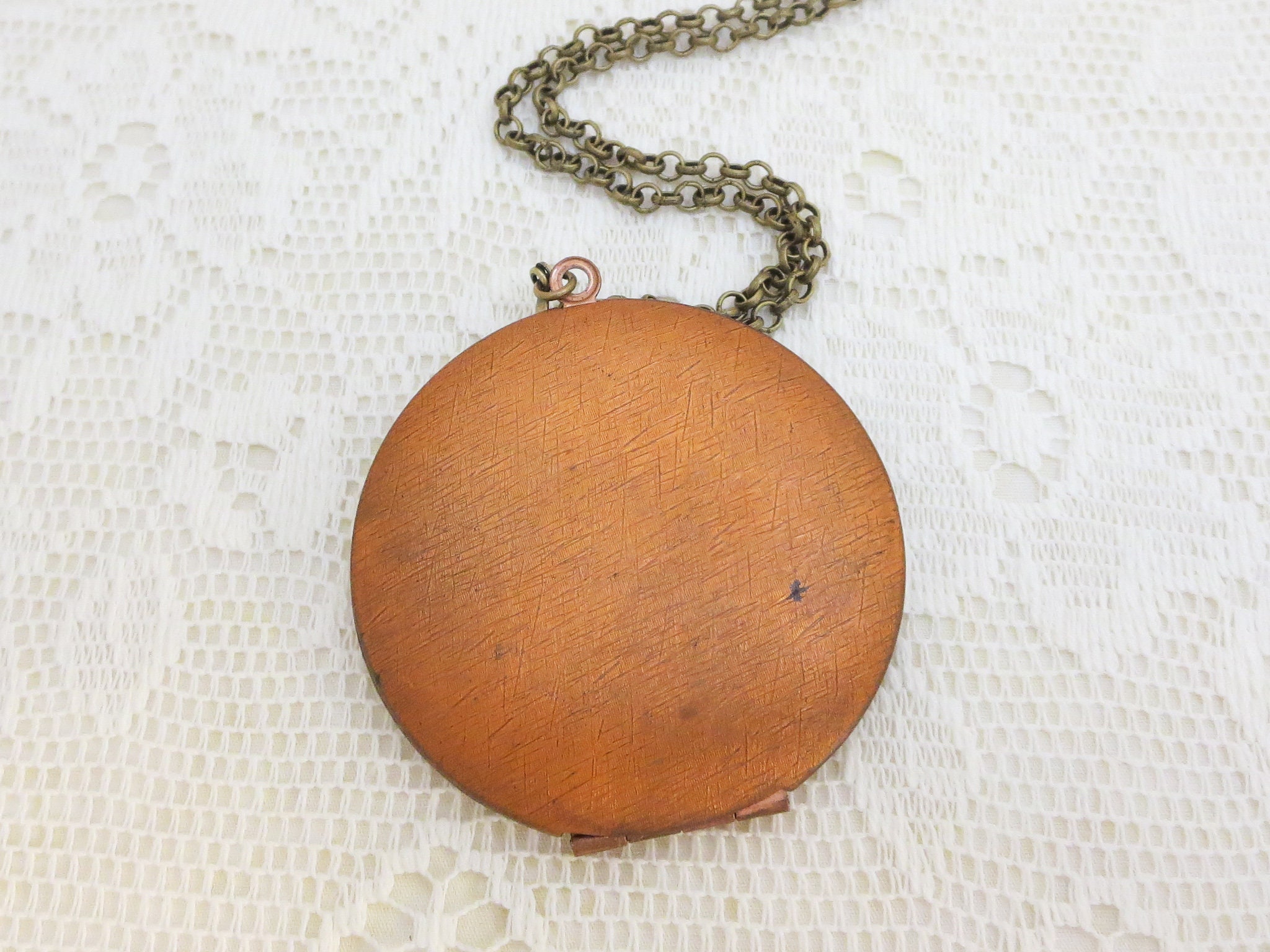 Vintage Locket RARE Locket Large Round Locket Star Flower | Etsy