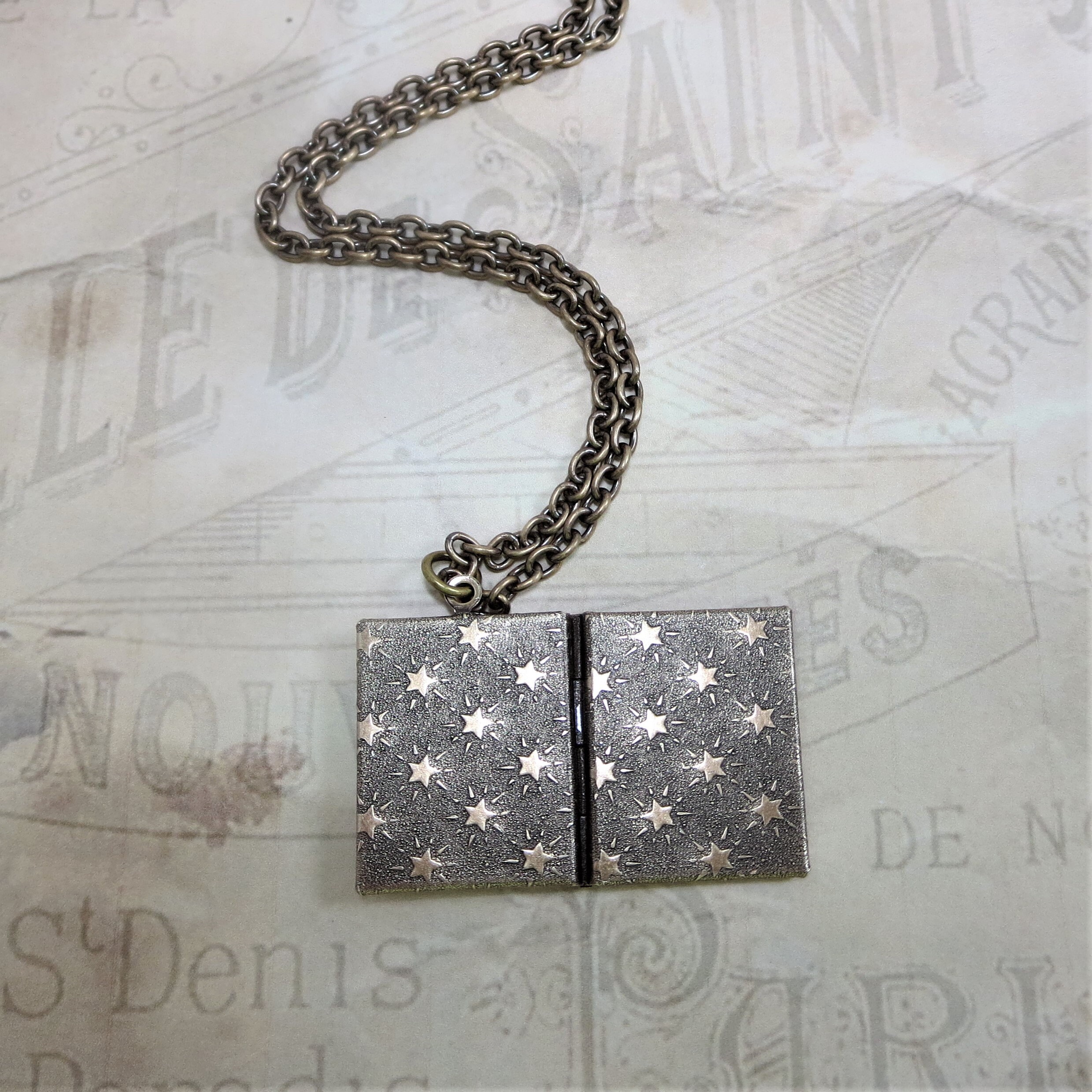 Book Locket Star Locket Celestial Locket Jewelry Gift | Etsy