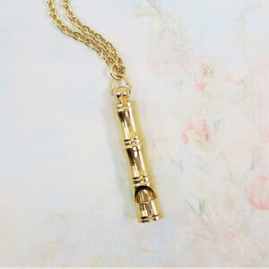 Whistle Necklace Gold Whistle Working Whistle Retro Unisex Fun Unique ...