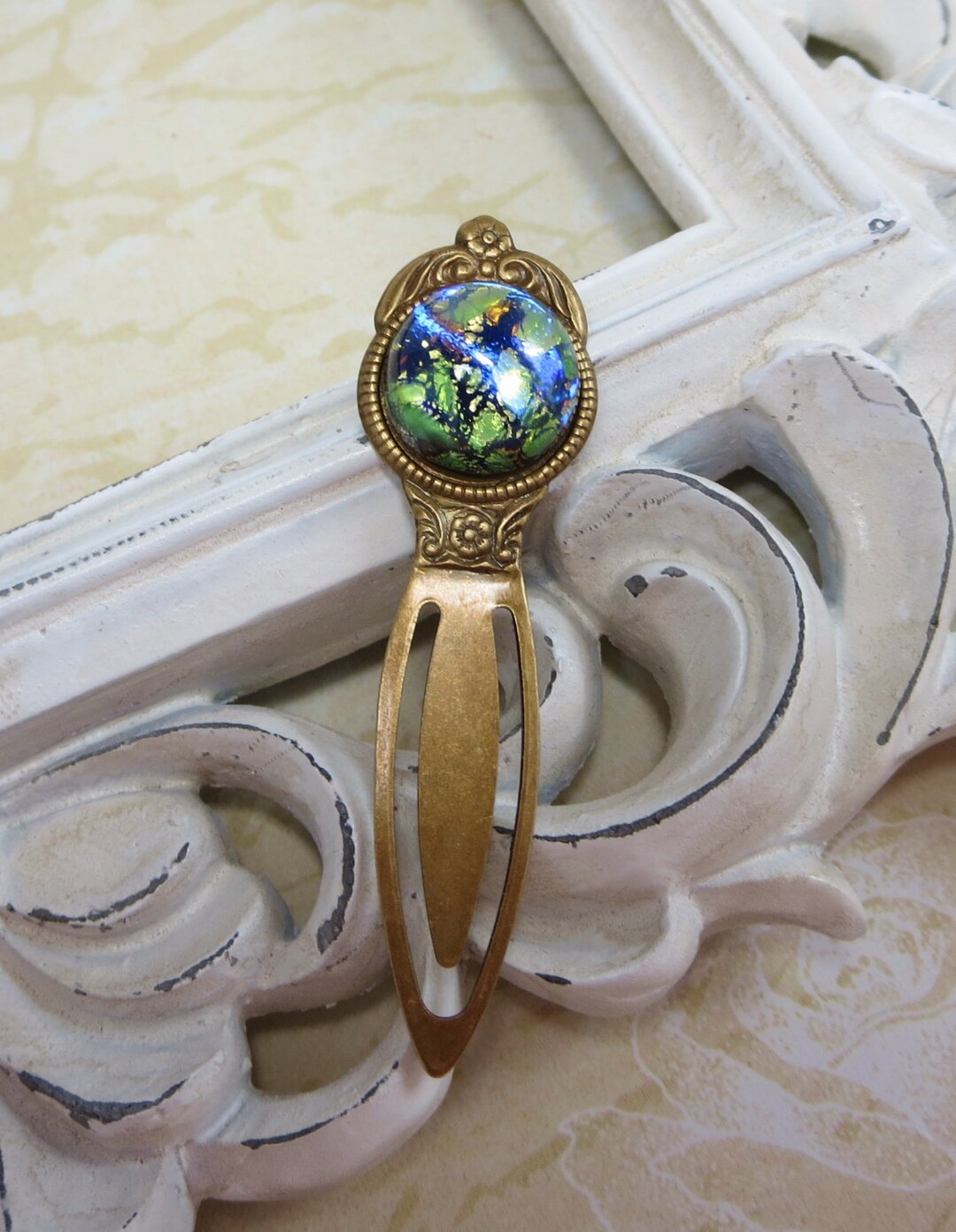 Fire Opal Bookmark Book Mark Book Green Glass Opal Fantasy Victorian ...