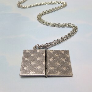 Silver Book Locket Star Locket Celestial Locket Silver Locket Jewelry ...