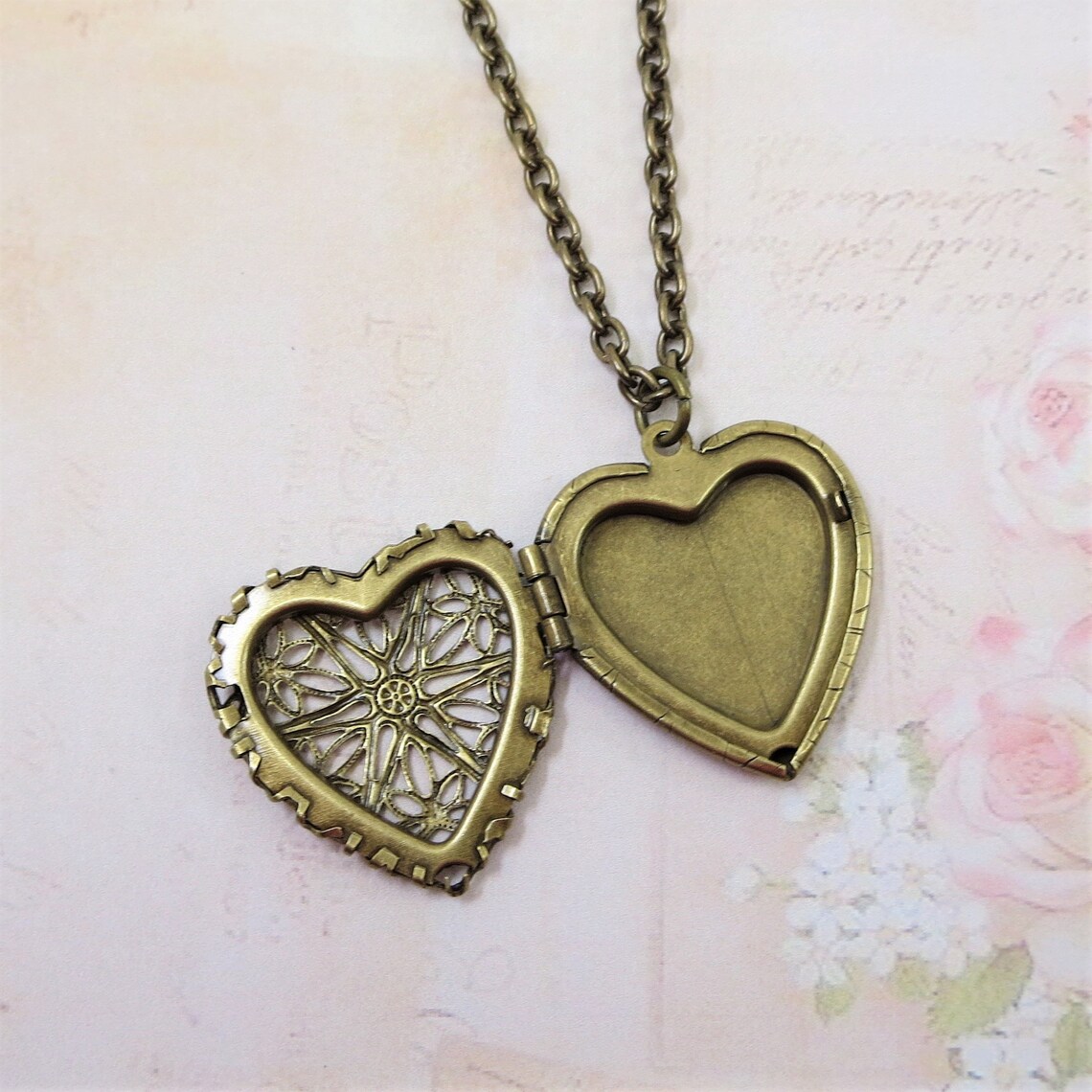 Heart Locket Filigree Heart Locket Victorian Locket Vintage | Etsy