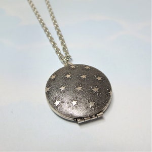 Star Locket Round Locket Celestial Locket Silver Locket Jewelry Gift - Etsy