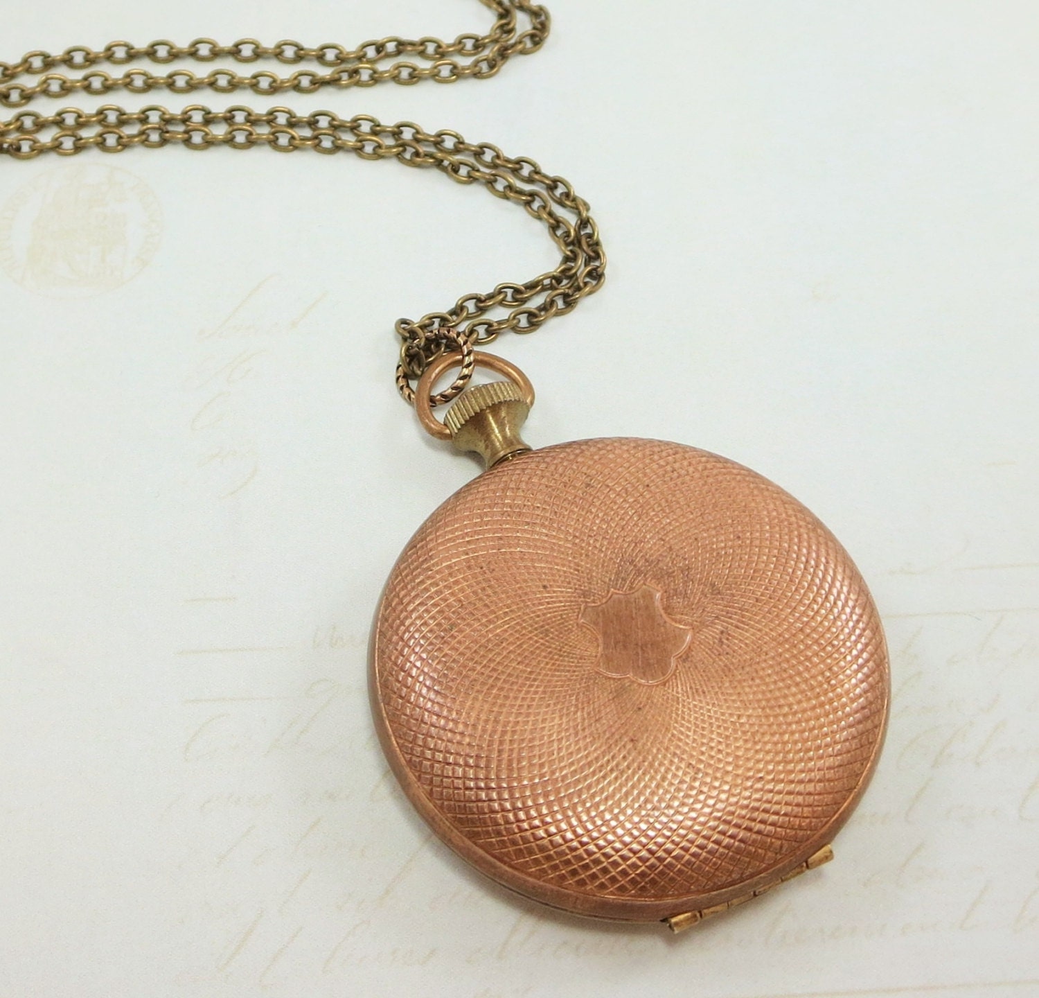 Pocket Watch Locket Pendant Necklace Vintage Brass Locket | Etsy