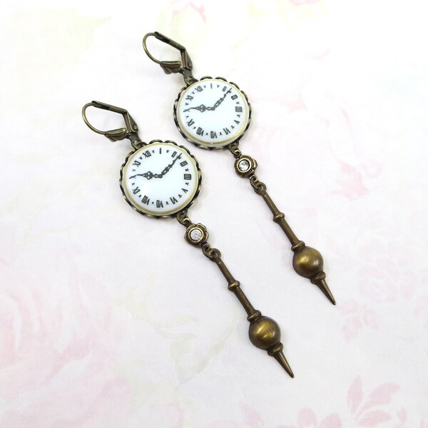 Clock Earrings - Etsy
