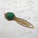 Glass Bookmark Book Mark Vintage Jade Green Glass Jewel Books Booklover ...