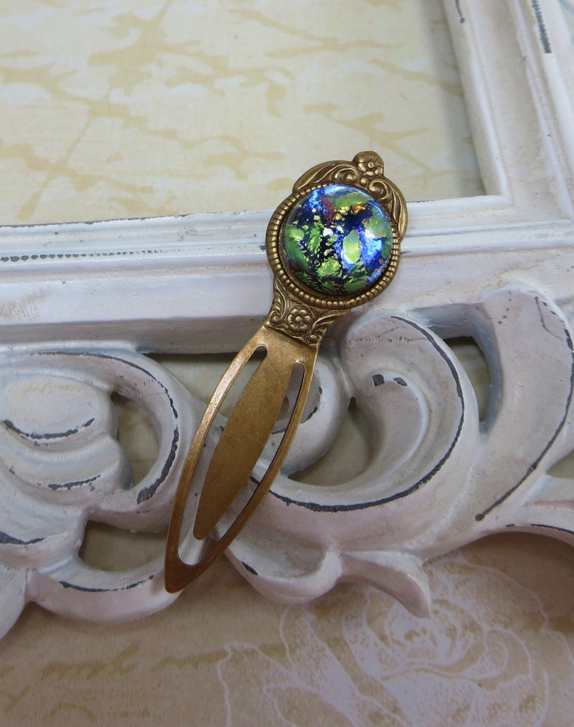 Fire Opal Bookmark Book Mark Book Green Opal Fantasy Victorian | Etsy