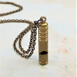 Whistle Necklace Gold Whistle Working Whistle Retro Unisex Fun Unique ...