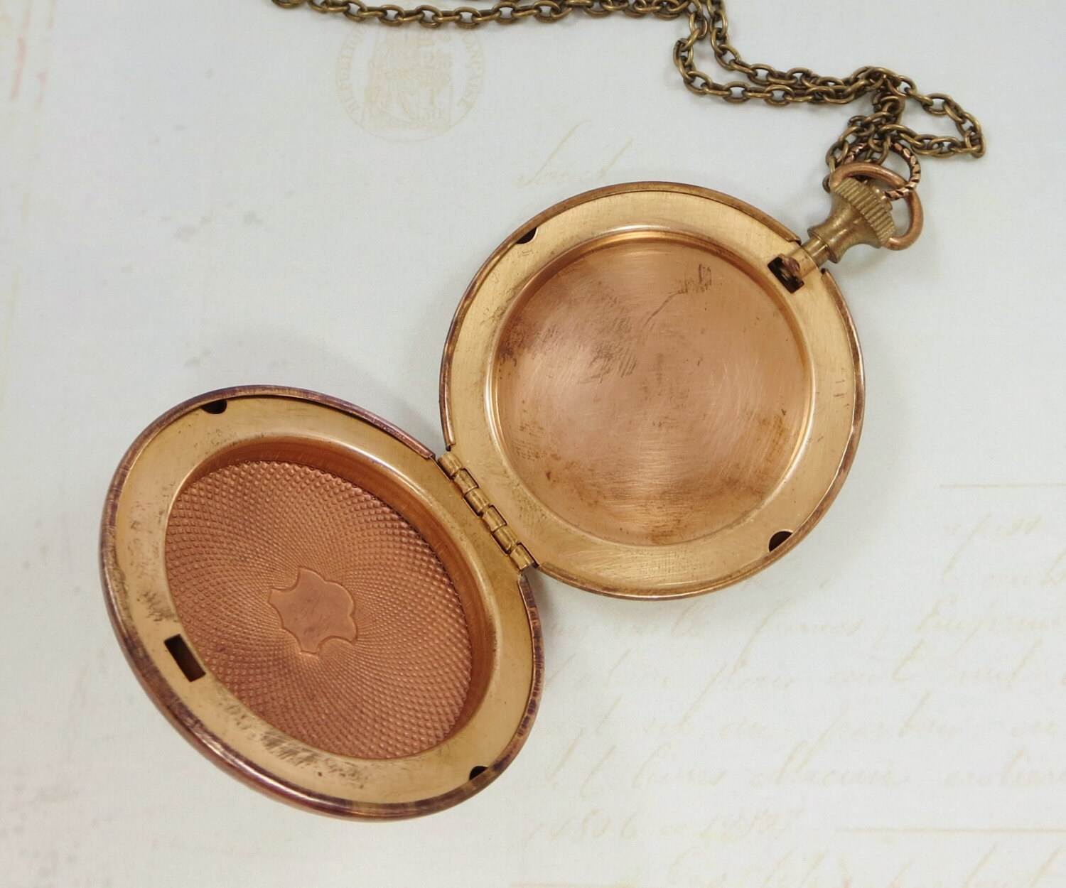 Pocket Watch Locket Pendant Necklace Vintage Brass Locket | Etsy