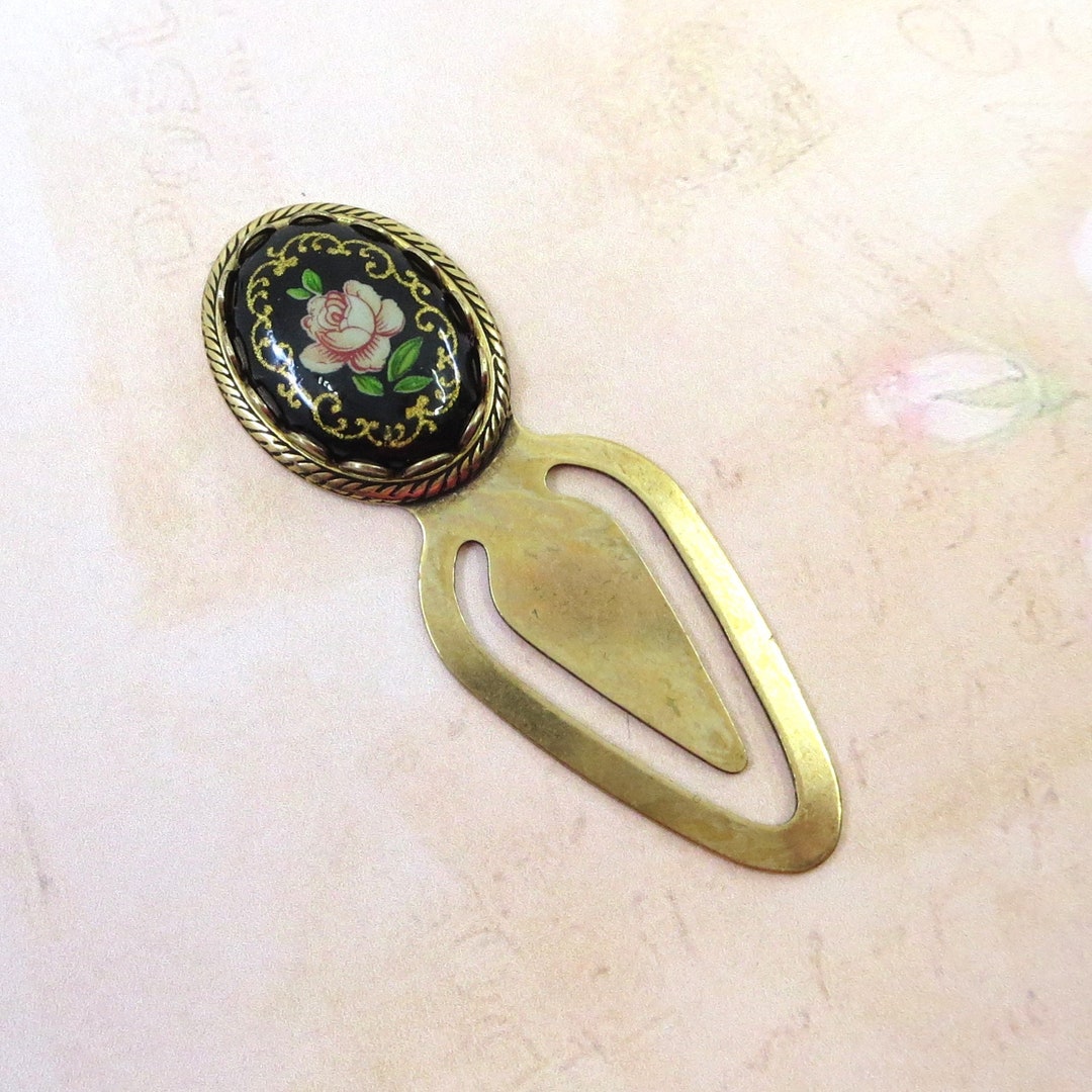 Pink Rose Bookmark, Flower Bookmark, Cameo Book Mark, Booklover ...