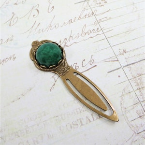 Glass Bookmark Book Mark Vintage Jade Green Glass Jewel Books Booklover ...