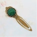 Glass Bookmark Book Mark Vintage Jade Green Glass Jewel Books Booklover ...