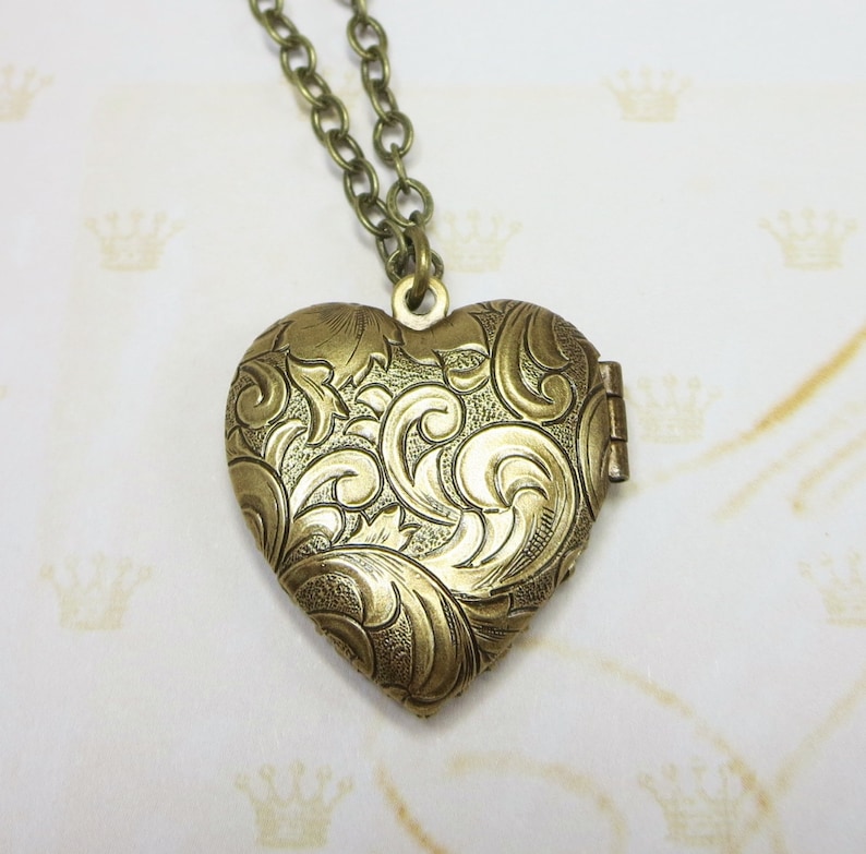 Heart Locket Filigree Heart Locket Victorian Locket Vintage | Etsy
