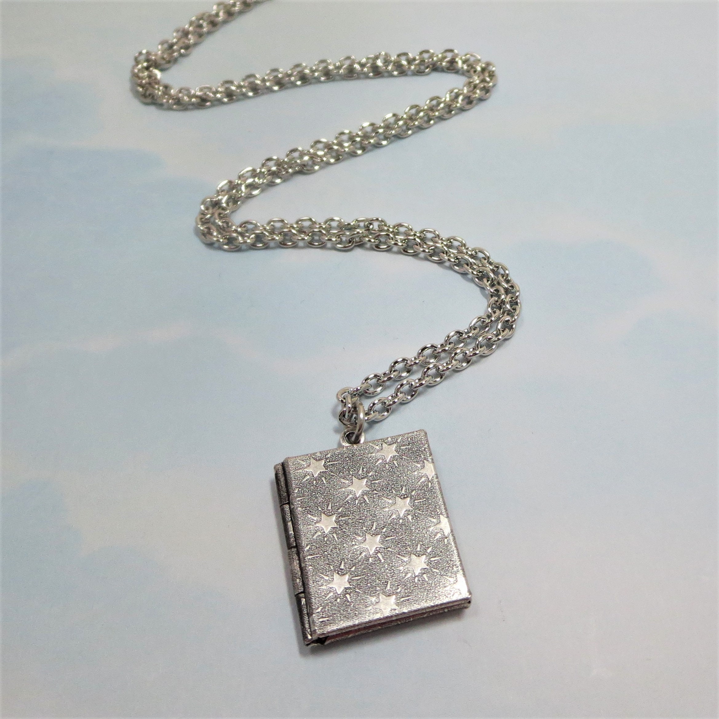 Book Locket Star Locket Celestial Locket Jewelry Gift | Etsy