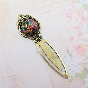 Black Opal Bookmark Vintage Glass Book Mark Fantasy Victorian Literary ...