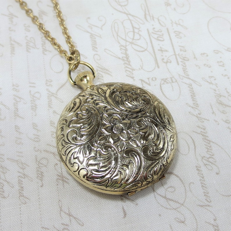 Pocket Watch Locket Vintage Locket Large Round Locket - Etsy