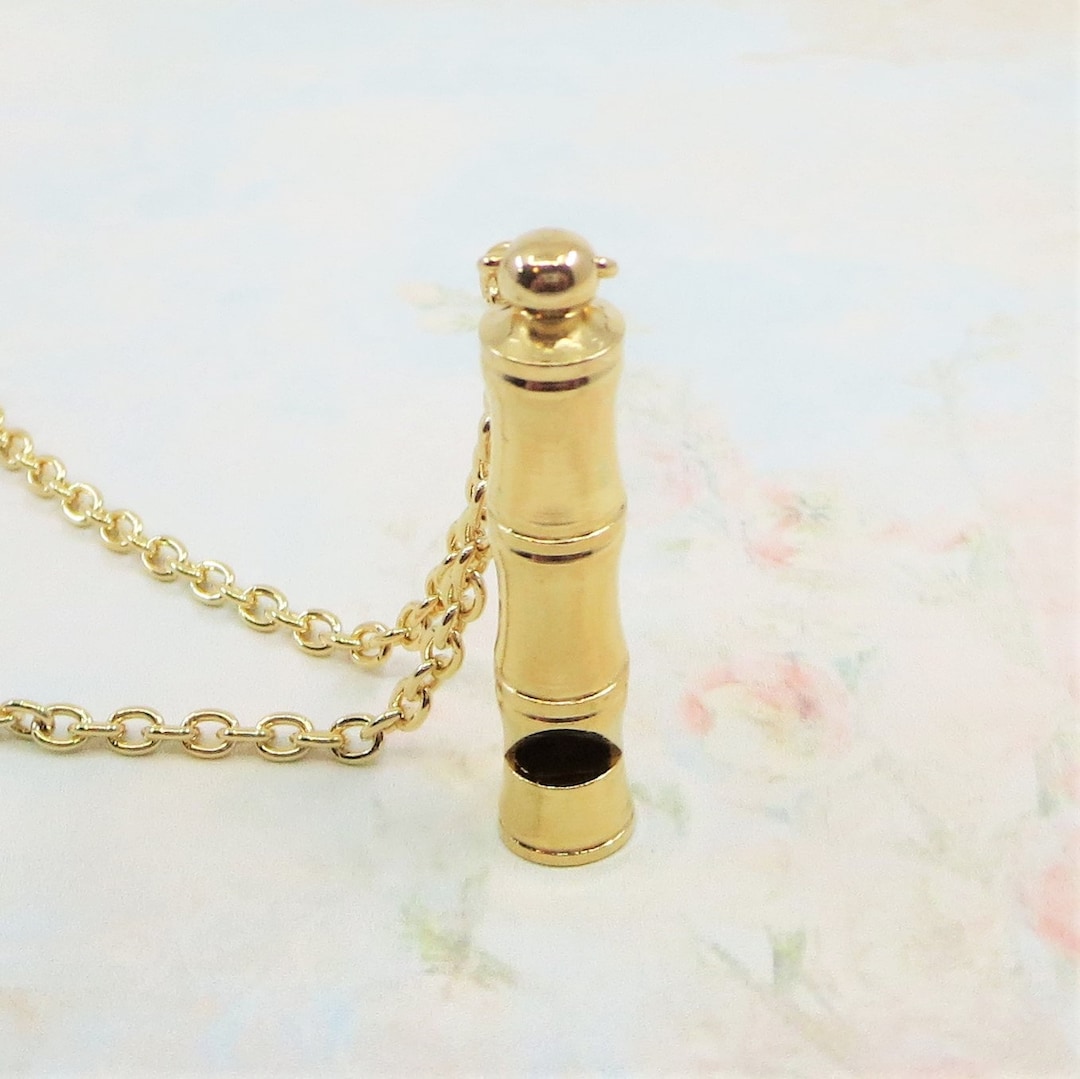 Whistle Necklace Gold Whistle Working Whistle Retro Unisex Fun Unique ...
