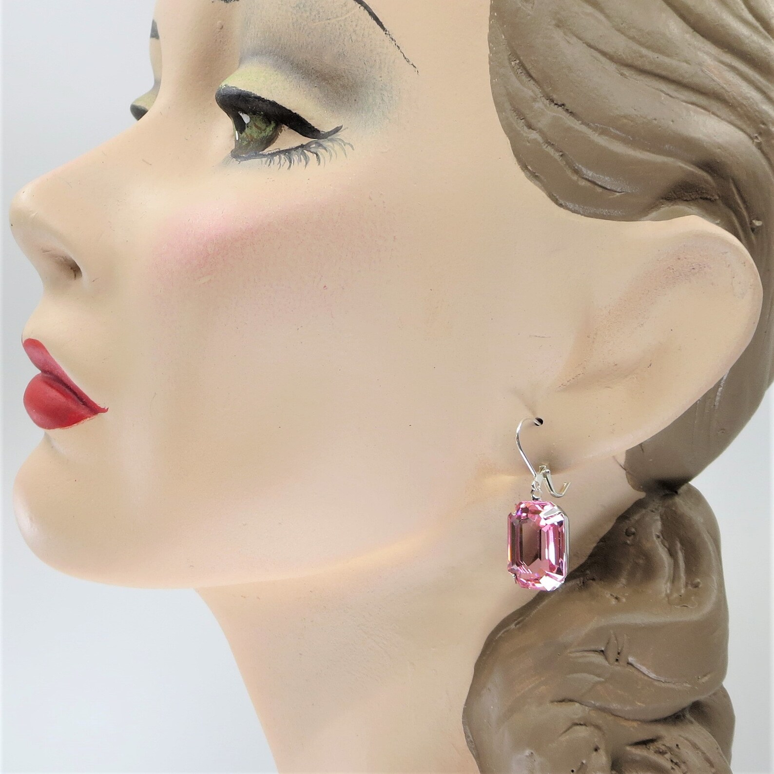 Light Rose Earrings Blush Pink Earrings Pink Crystal Earrings | Etsy