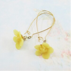 Yellow Flower Earrings, Yellow Opal Earrings, Butter Yellow, Jewelry ...