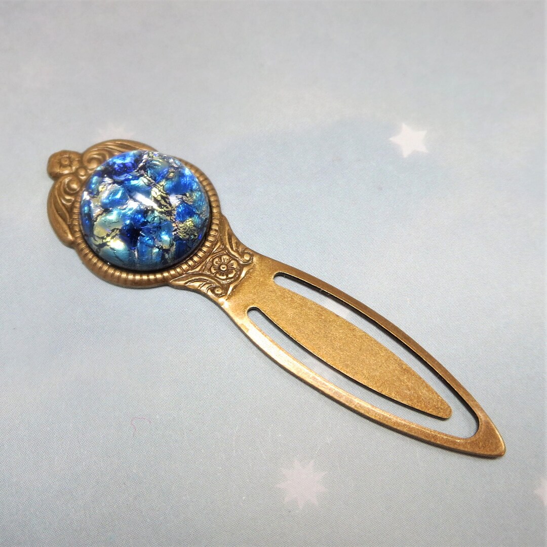 Fire Opal Bookmark Book Mark Book Blue Glass Opal Fantasy Victorian ...
