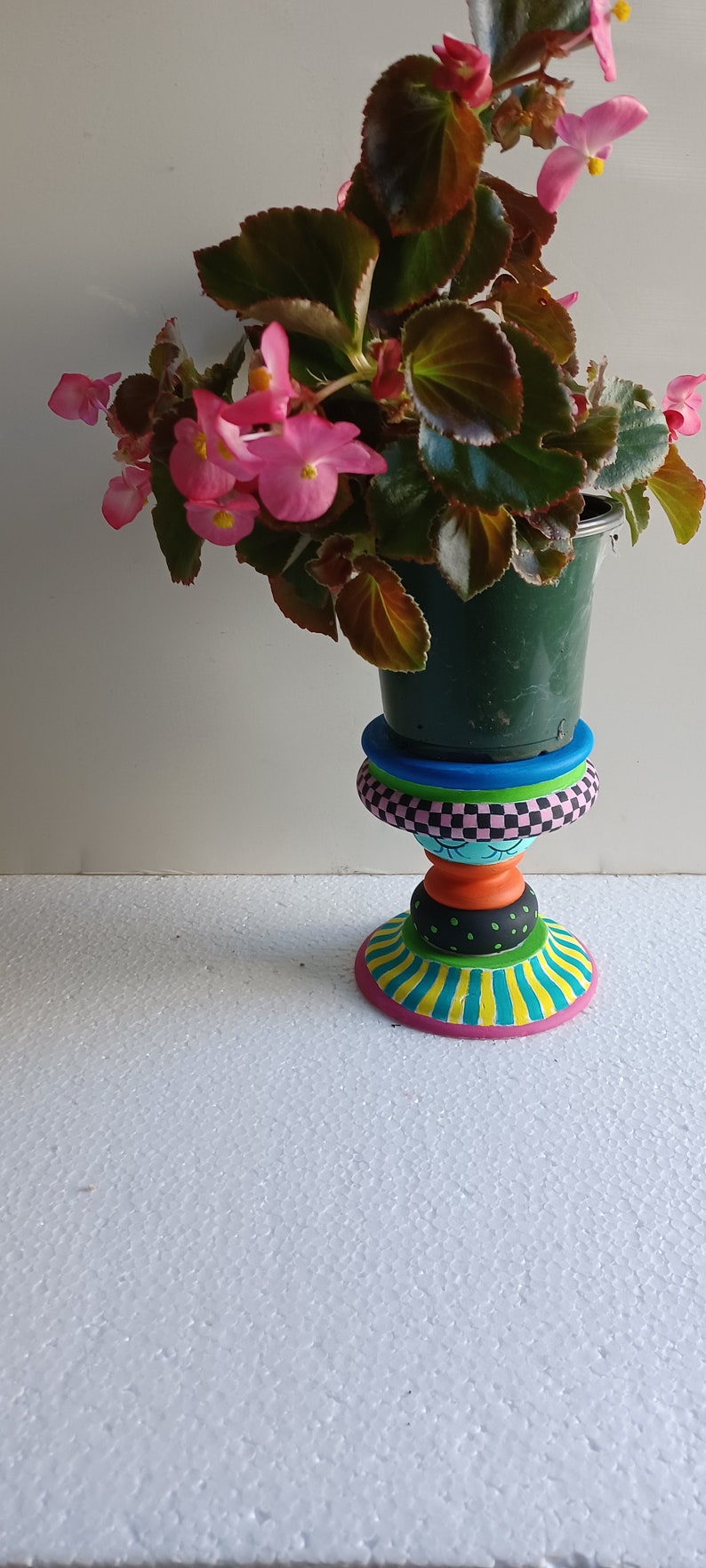Hand Painted Wooden Plant Stand - Etsy