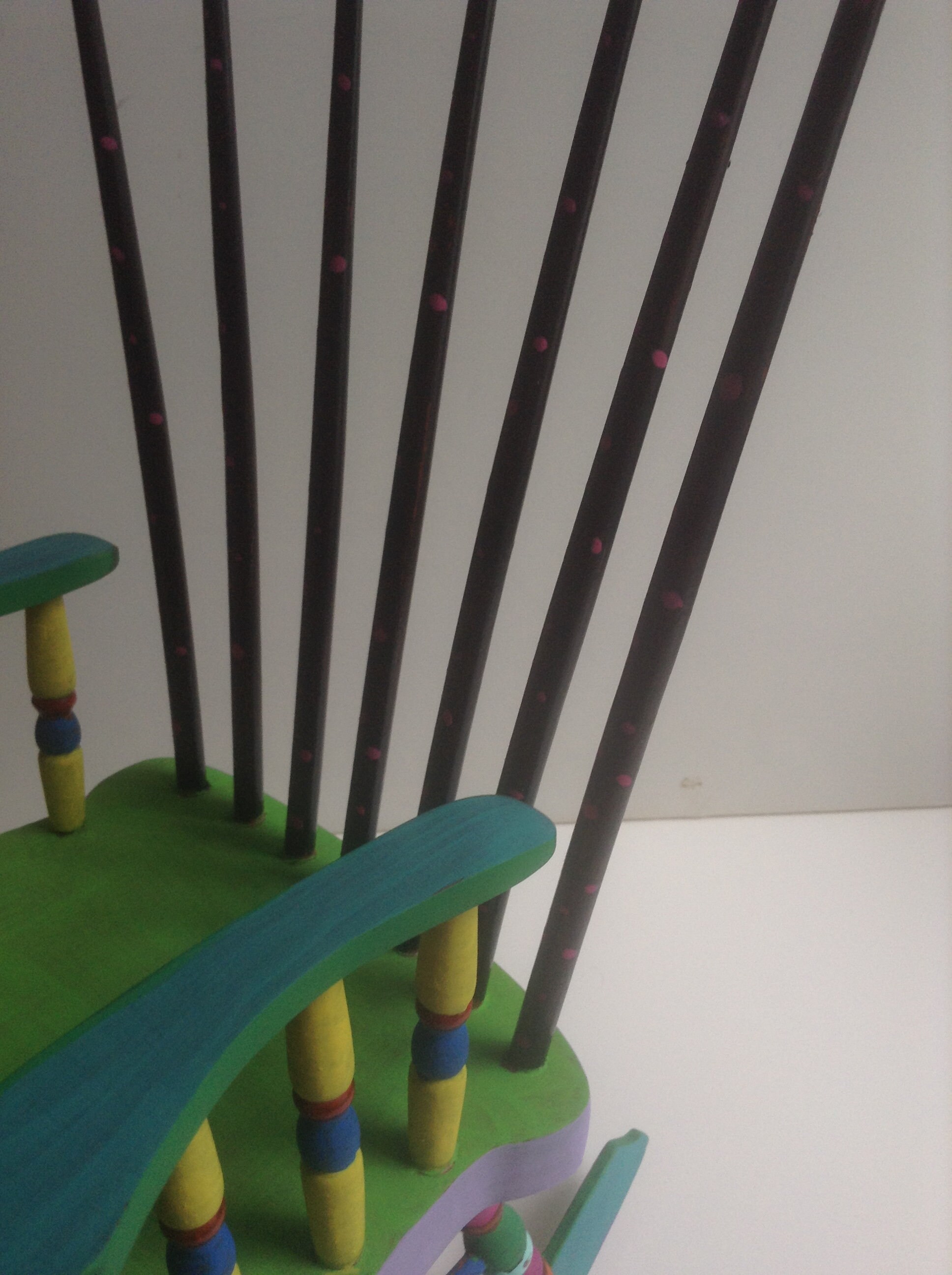 Hand Painted Wooden Toy Rocking Chair - Etsy