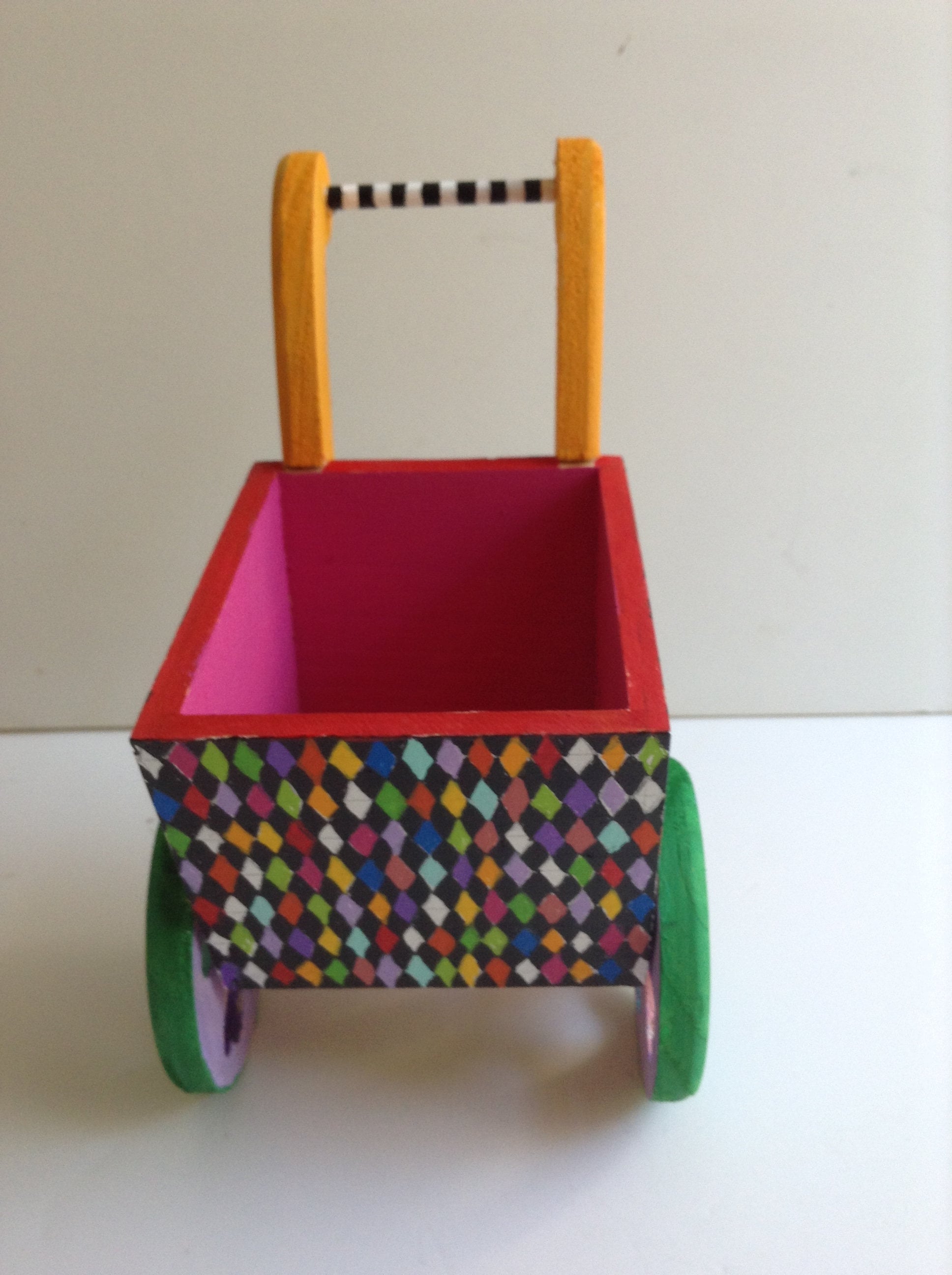 Hand Painted Wooden Doll Cart - Etsy