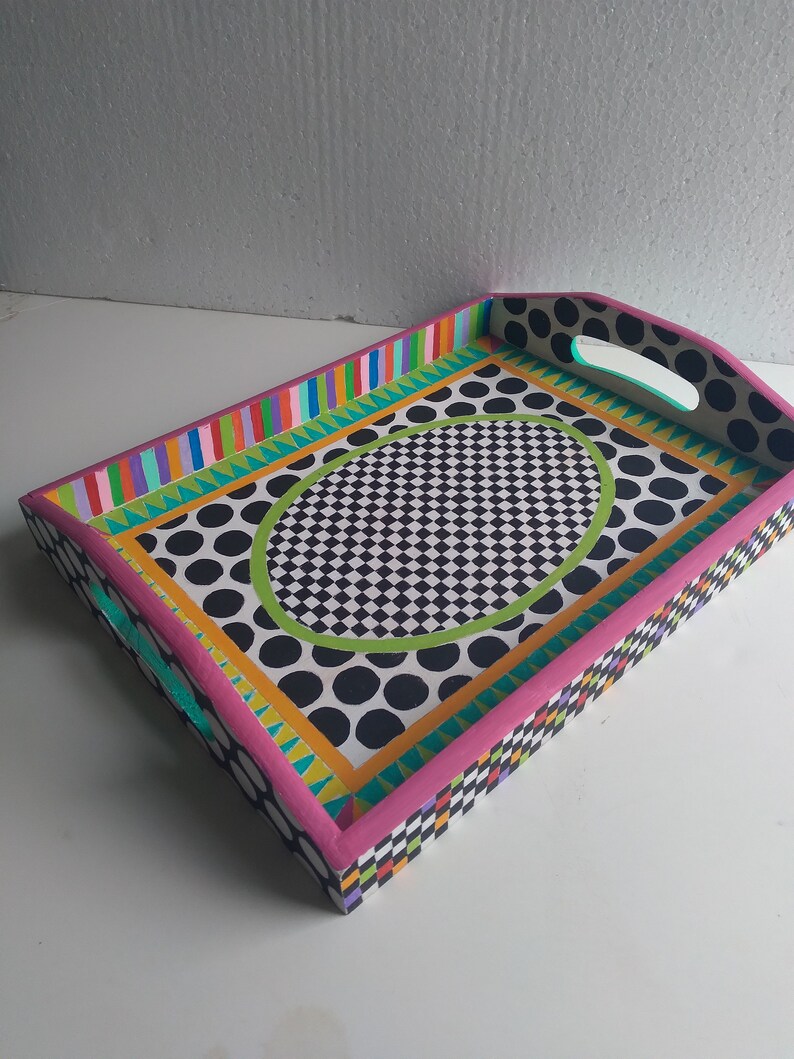 Hand Painted Wooden Tray - Etsy