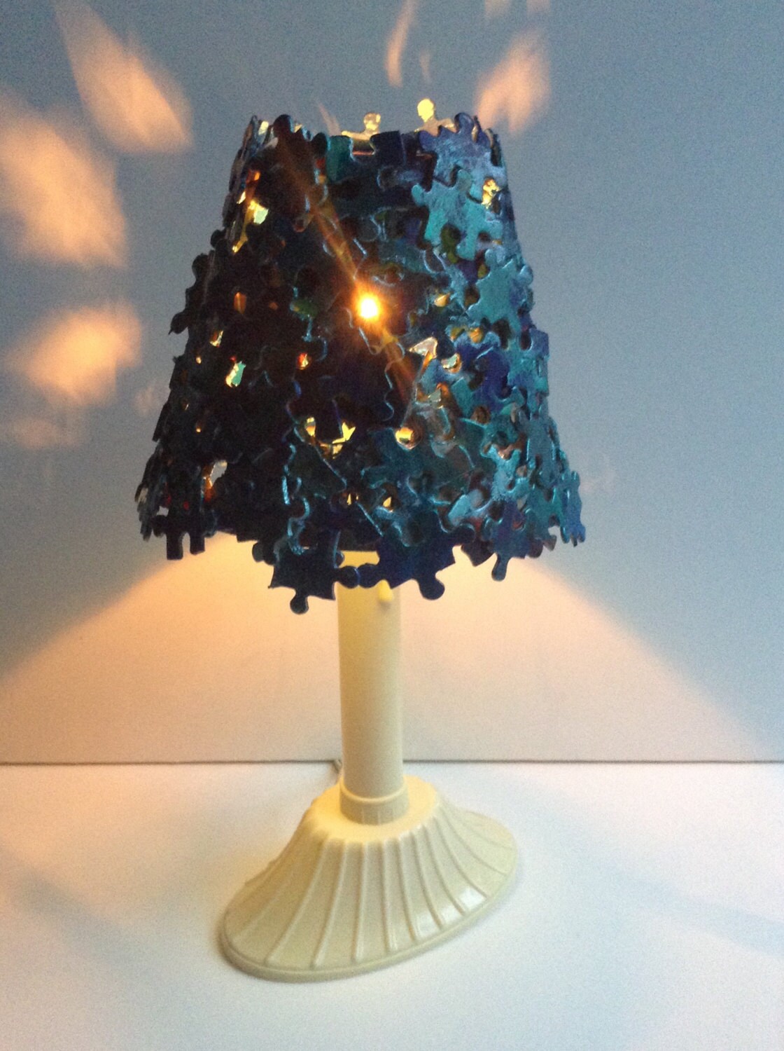 Shades of Blue Jigsaw Puzzle Lampshade - Etsy