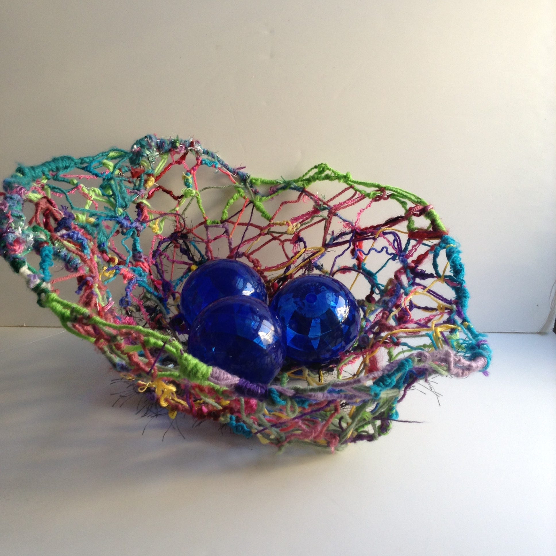 Wire and Wool Basket - Etsy