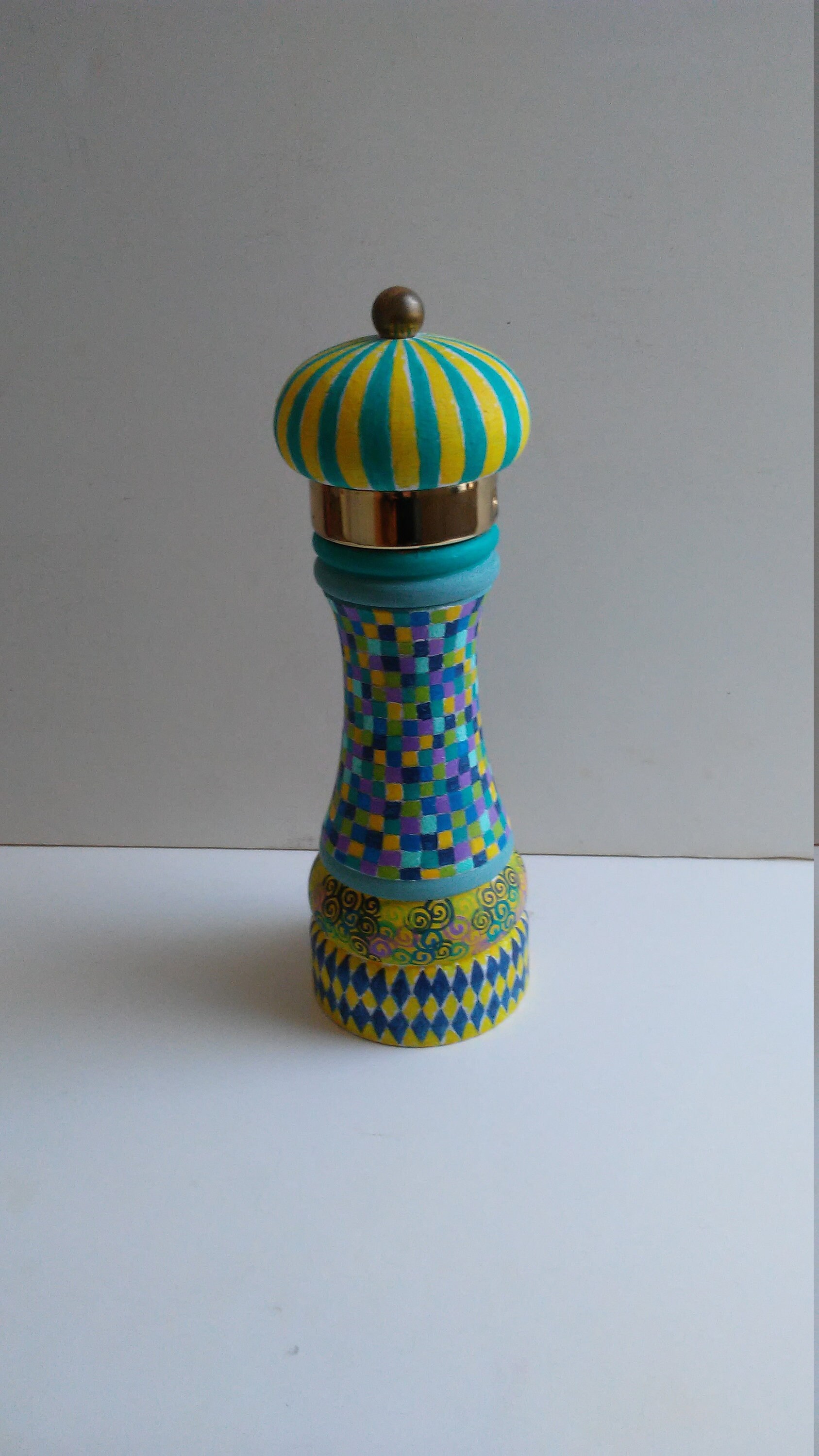Hand painted wooden pepper mill | Etsy