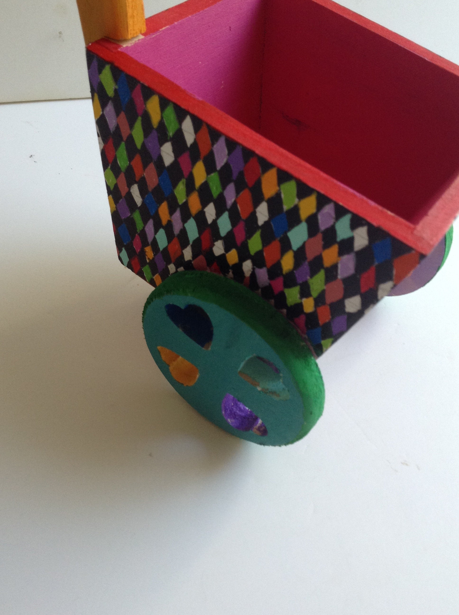 Hand Painted Wooden Doll Cart - Etsy