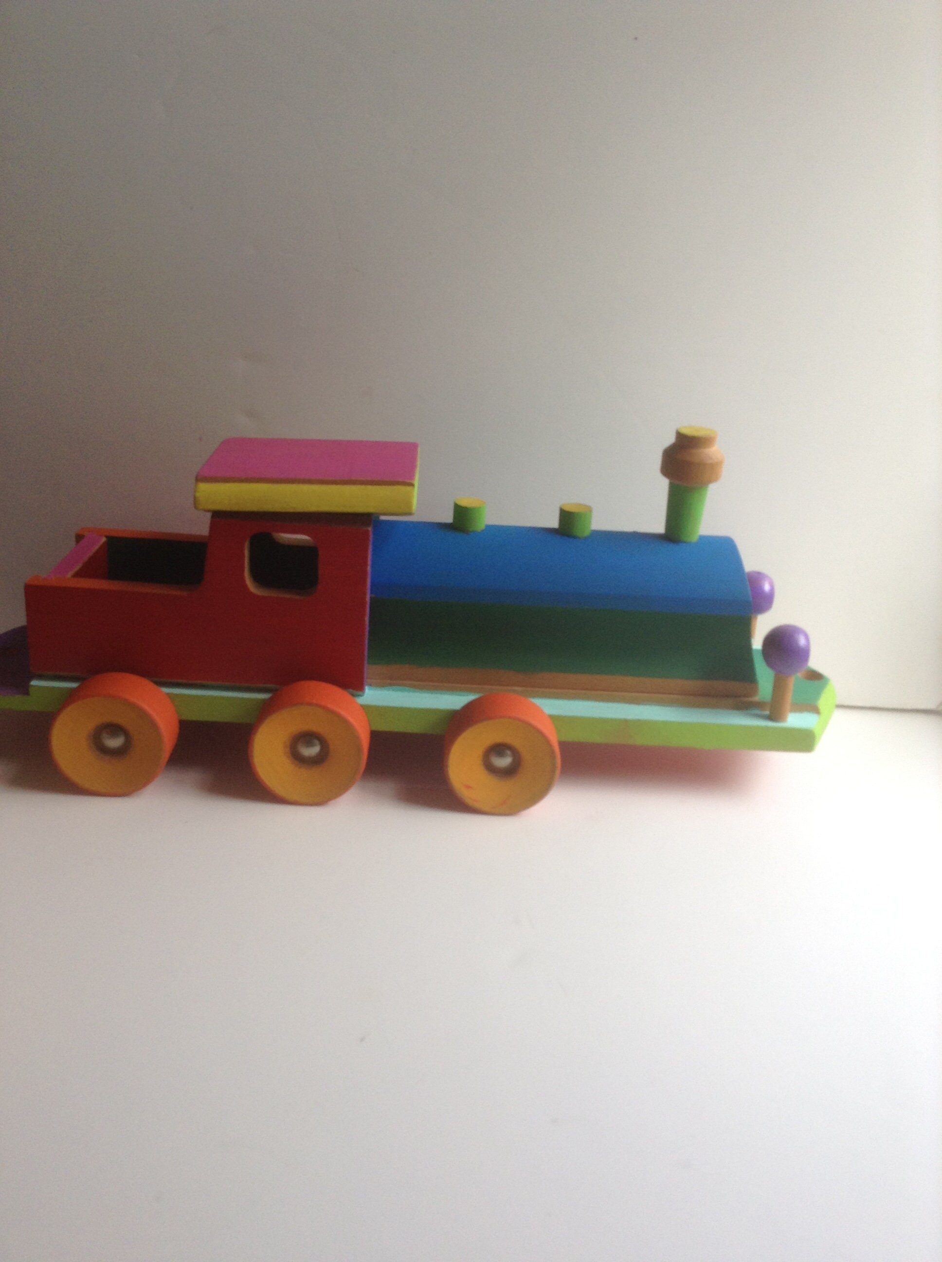 Hand Painted Wooden Train Set - Etsy