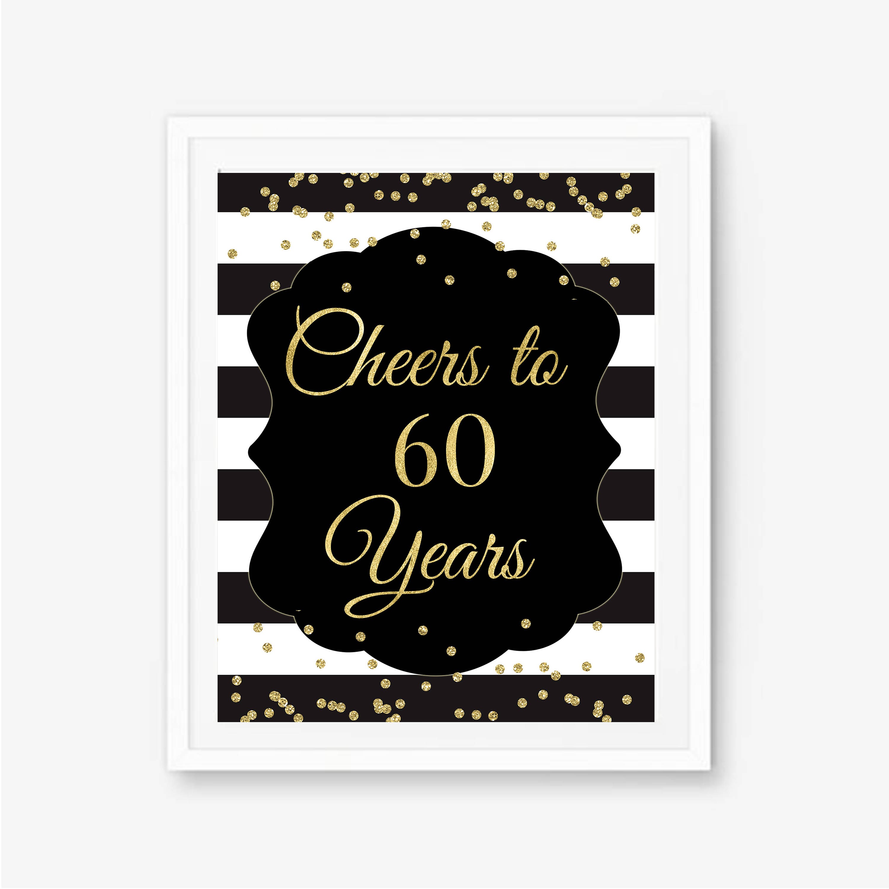Cheers to 60 years 60th birthday sign 60th birthday poster | Etsy