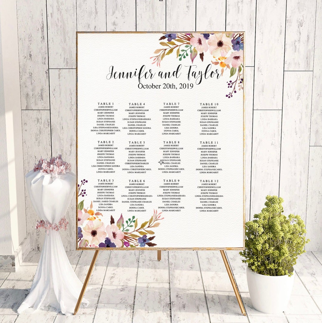 Seating Chart Sign Find Your Seat Sign Seating Chart - Etsy