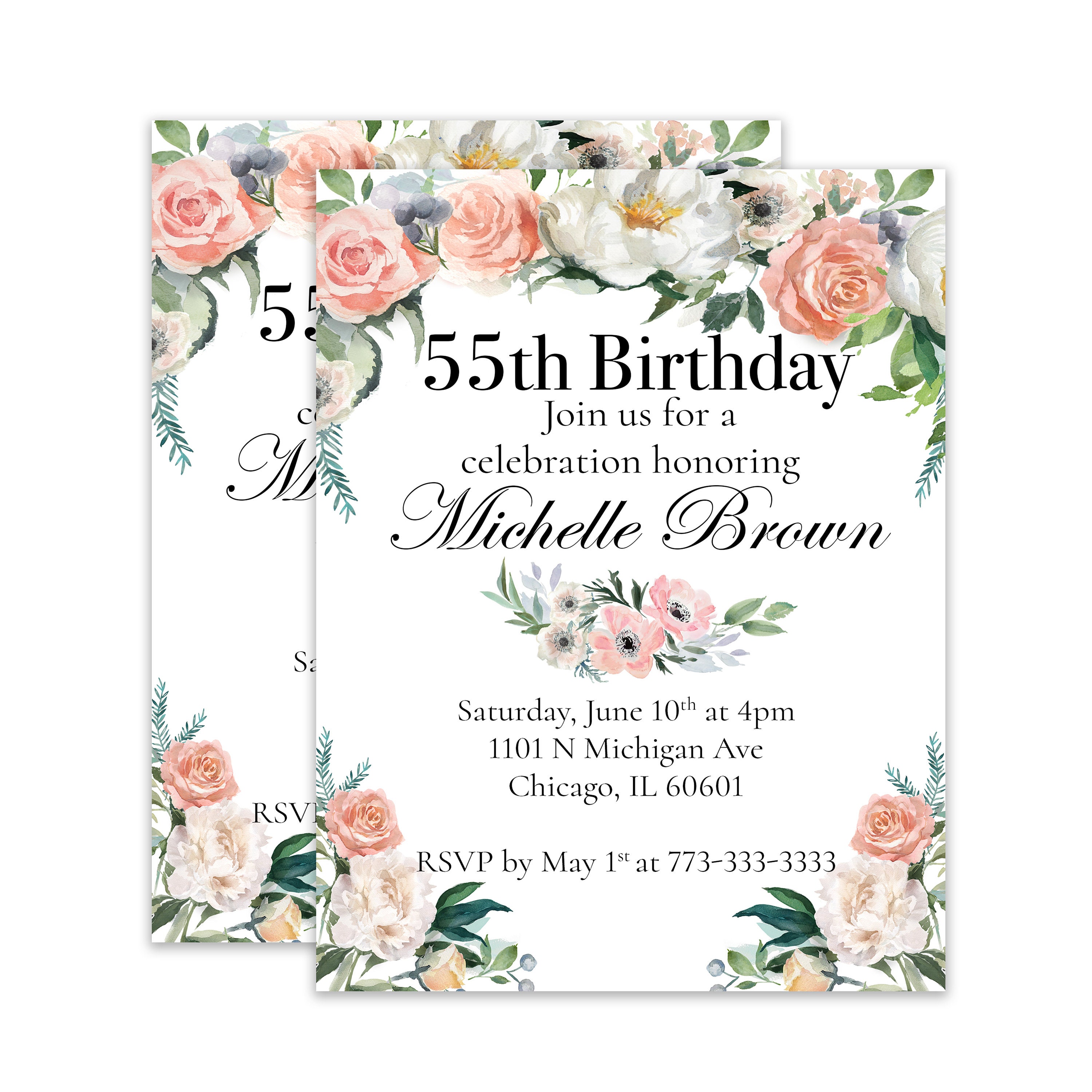 55th Birthday 55 Birthday Party 55th Fiftieth Birthday | Etsy