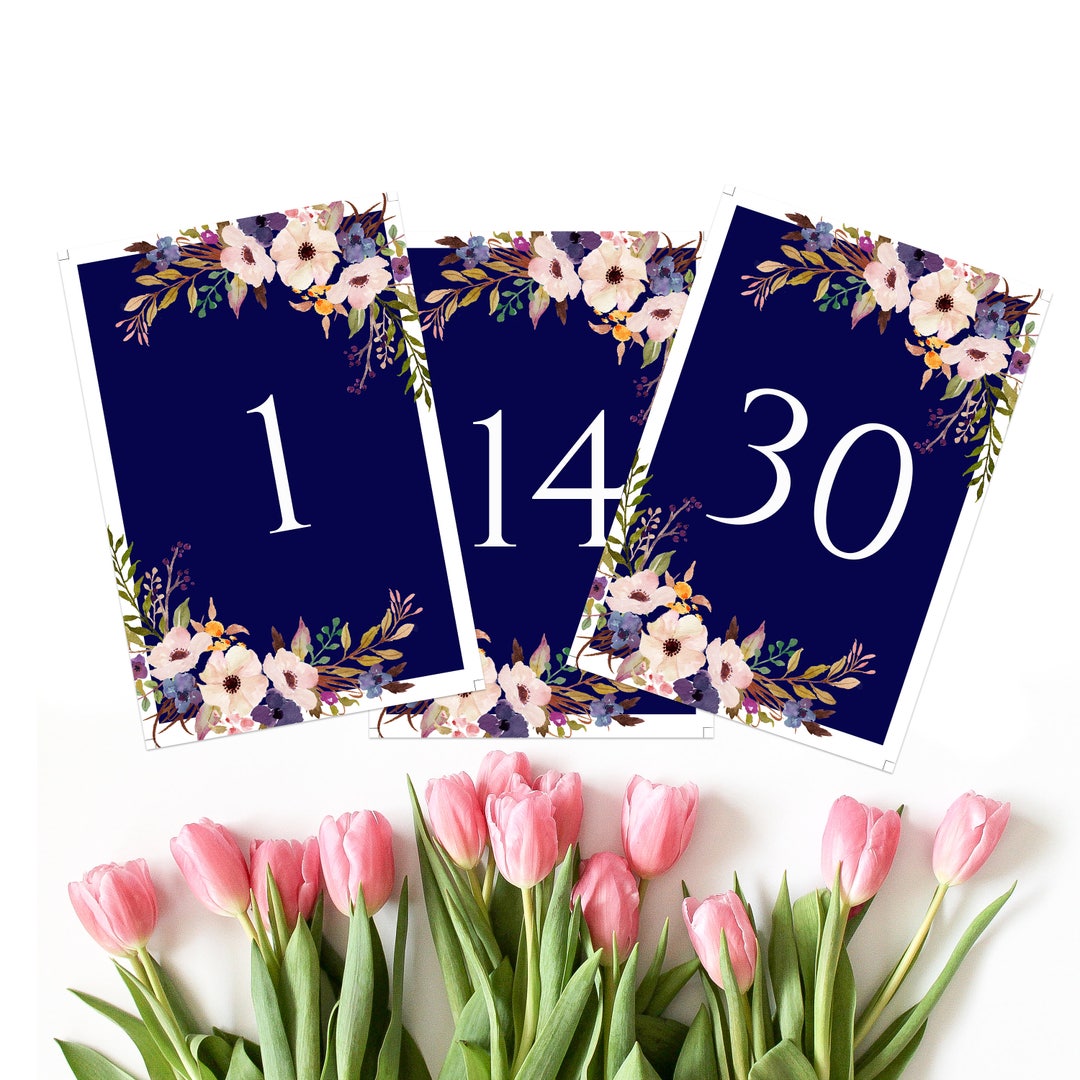 Navy Table Numbers Boho Table Numbers Tribal Table Numbers - Etsy