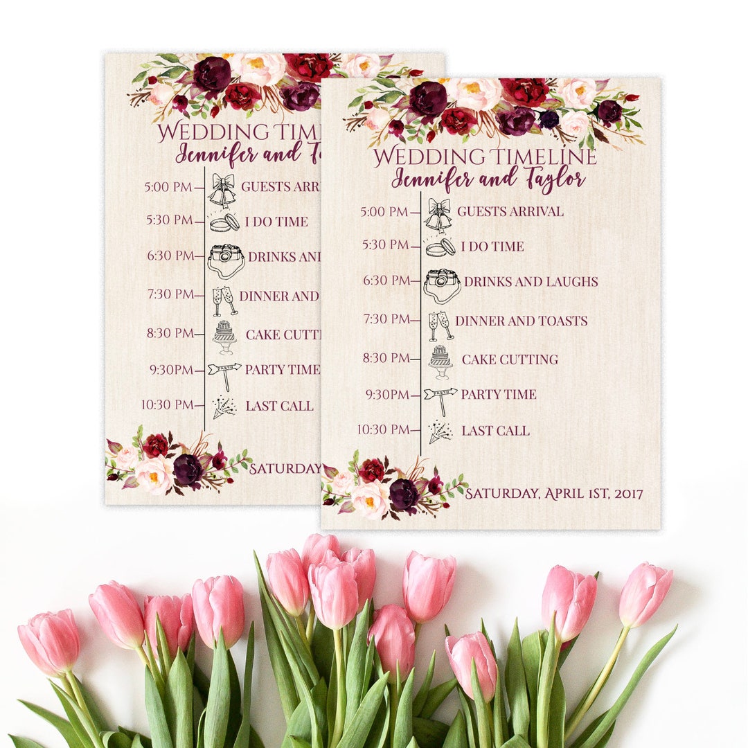 Wedding Timeline Printable Timeline Custom Timeline Weekend - Etsy UK