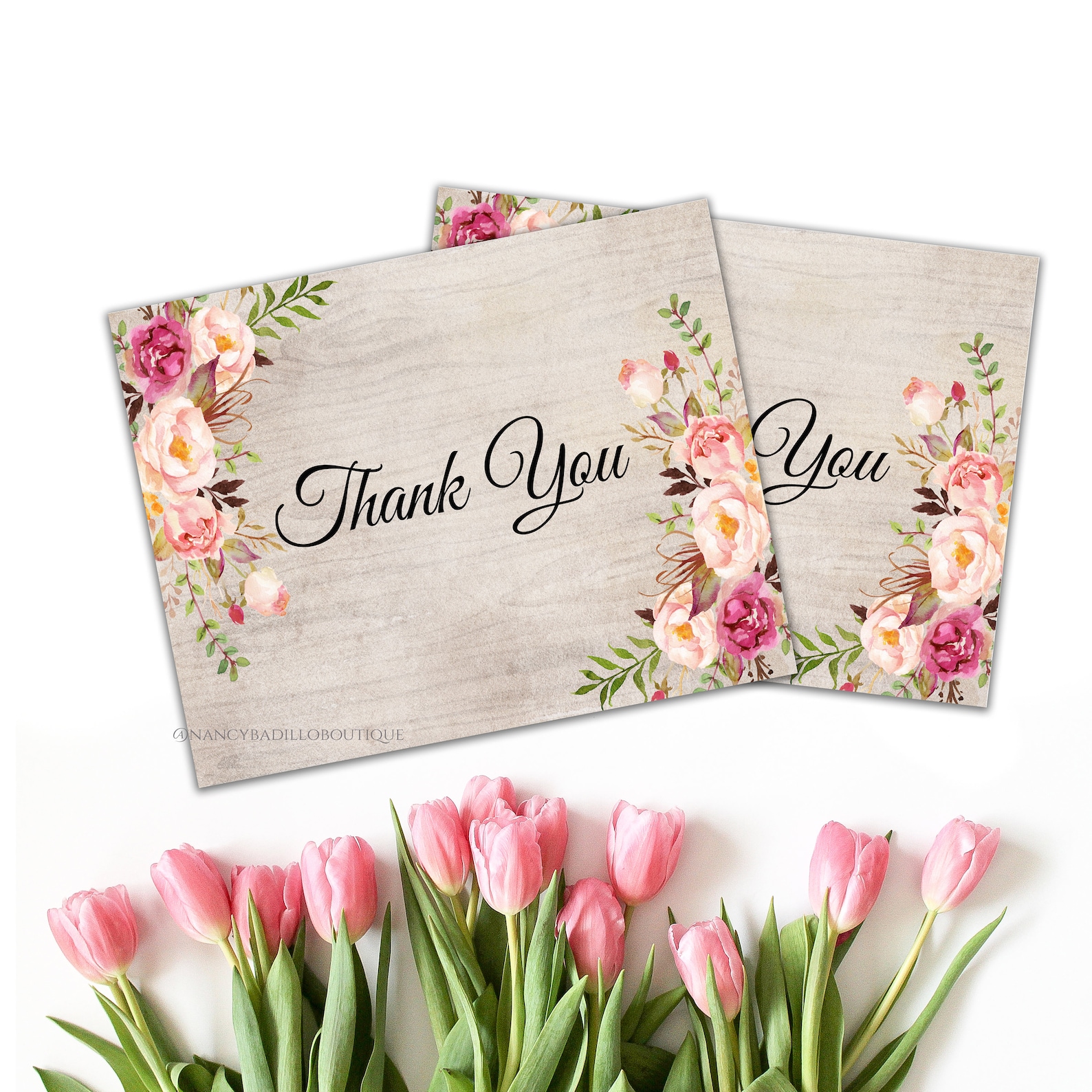 Tribal Thank You Peonies Thank You Boho Thank You Card - Etsy