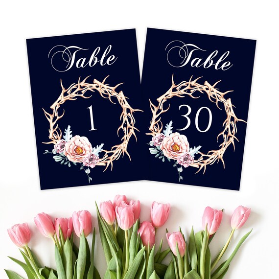 Navy Table Numbers Boho Table Numbers Tribal Table Numbers - Etsy