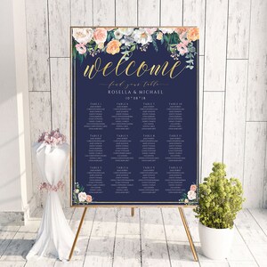 Blue Seating Chart DIY Seating Plan Blue Seating Plan DIY - Etsy