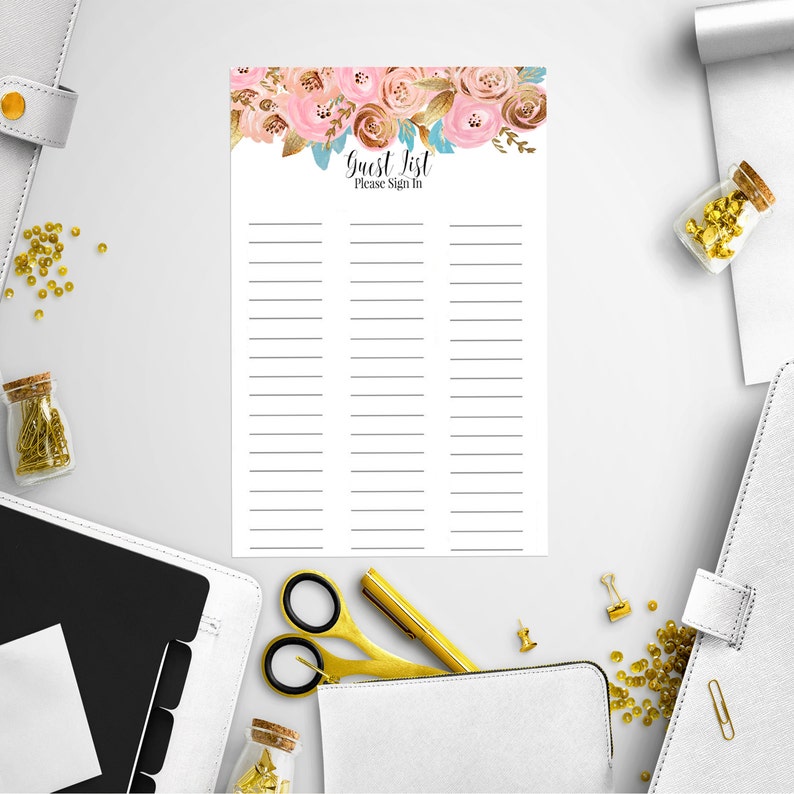 Para imprimir la lista de invitados lista de invitados de - Etsy España