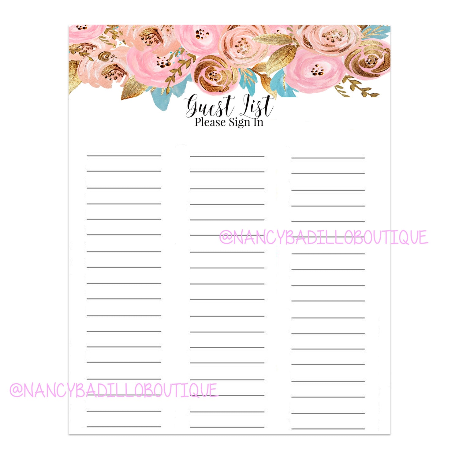 Para imprimir la lista de invitados lista de invitados de - Etsy España