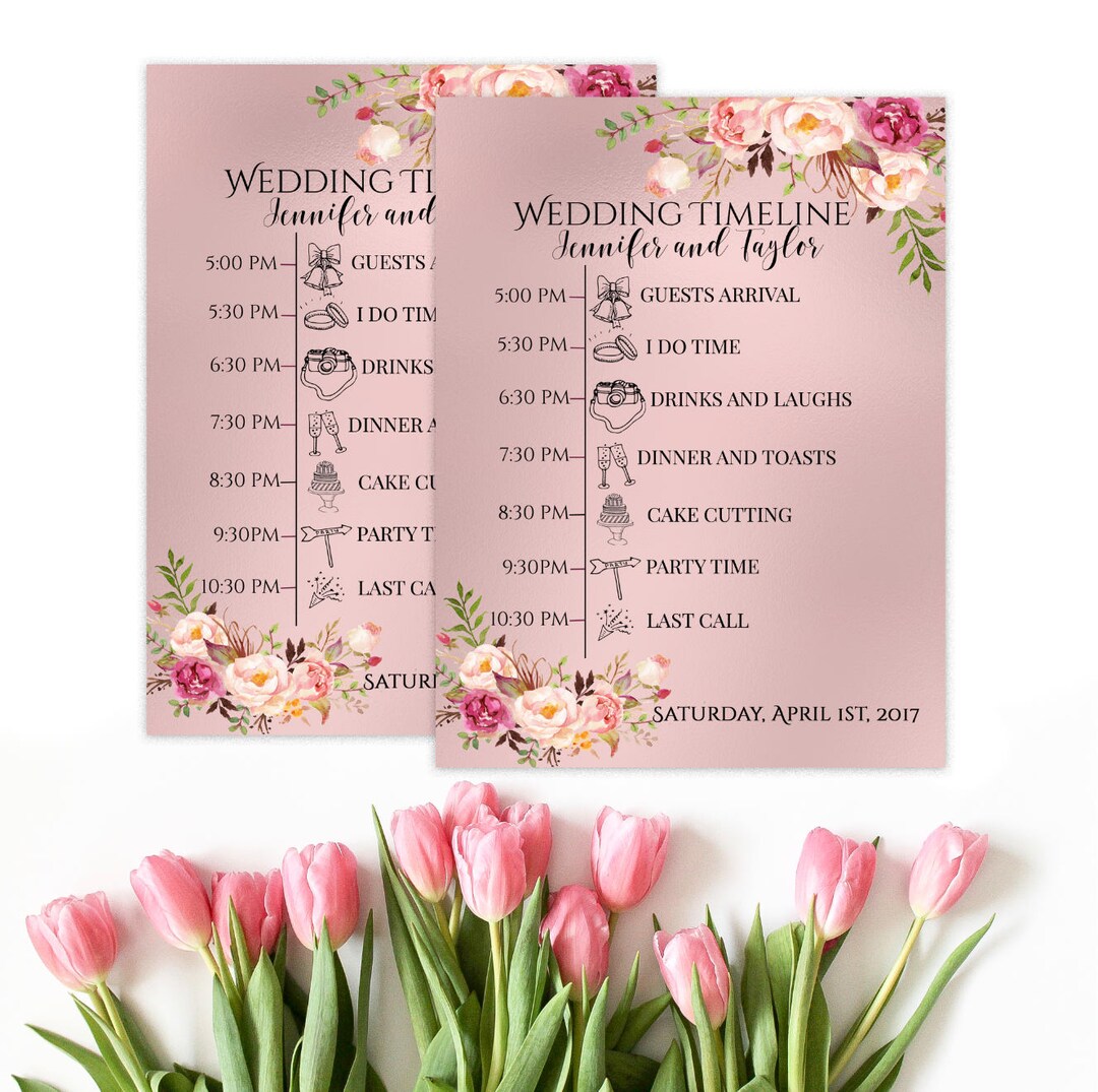 Wedding Timeline Printable Timeline Custom Timeline Weekend - Etsy