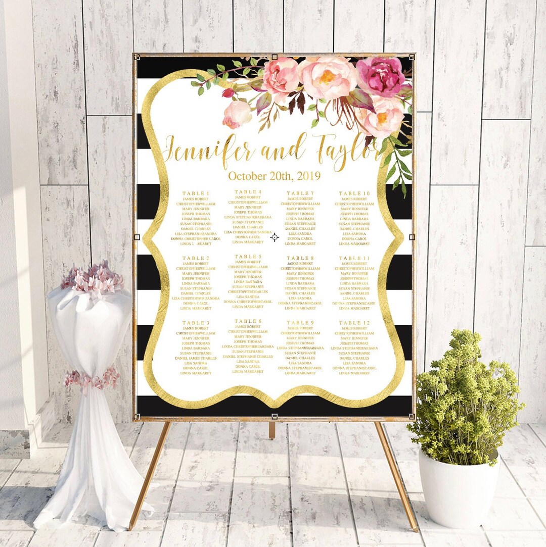 Seating Chart Sign, Find Your Seat Sign, Seating Chart, Seating Chart ...
