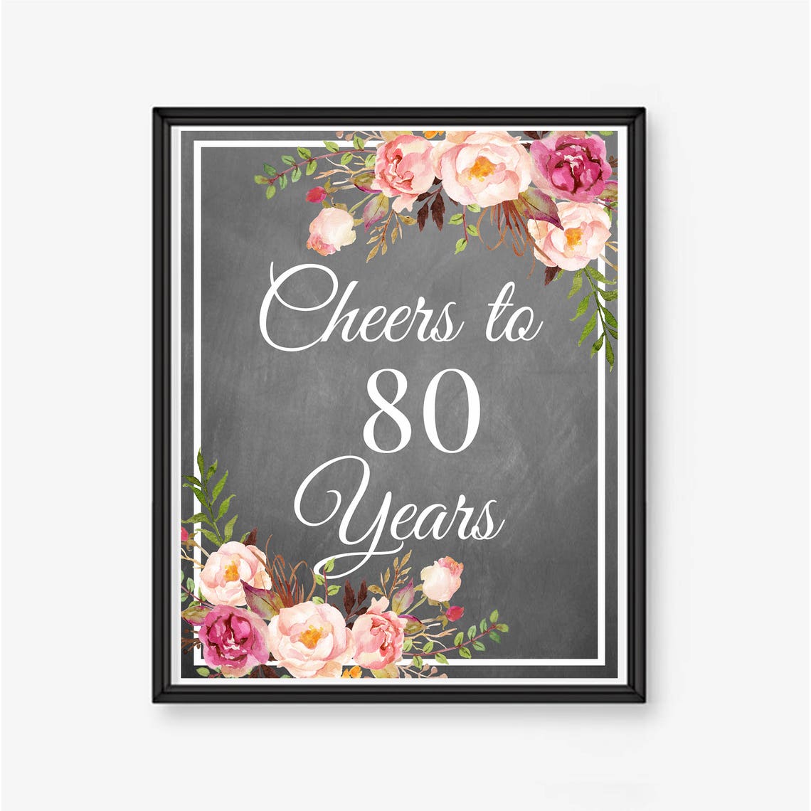 Cheers to 80 Years 80th Anniversary 80th Birthday Sign 80th - Etsy
